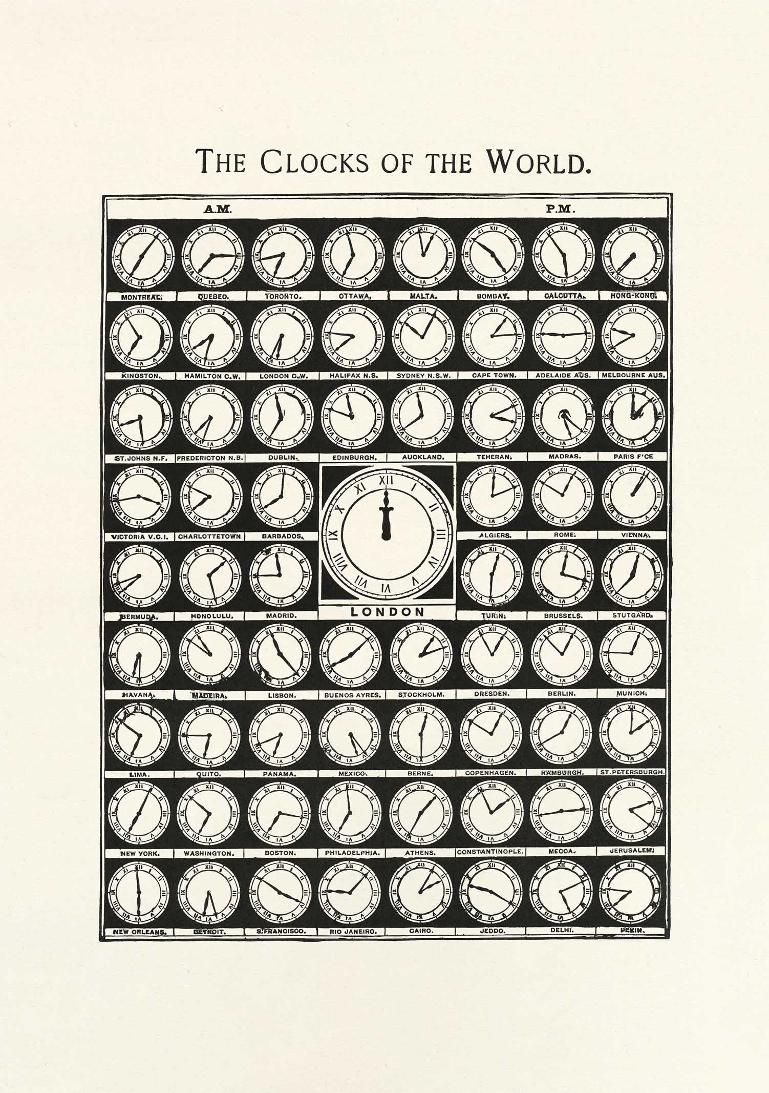 Póster Clocks of the World | Laamina.com