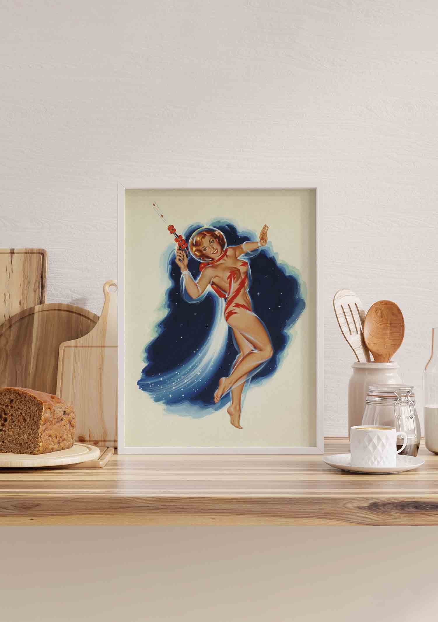 Póster Pin Up Astronauta | Laamina.com